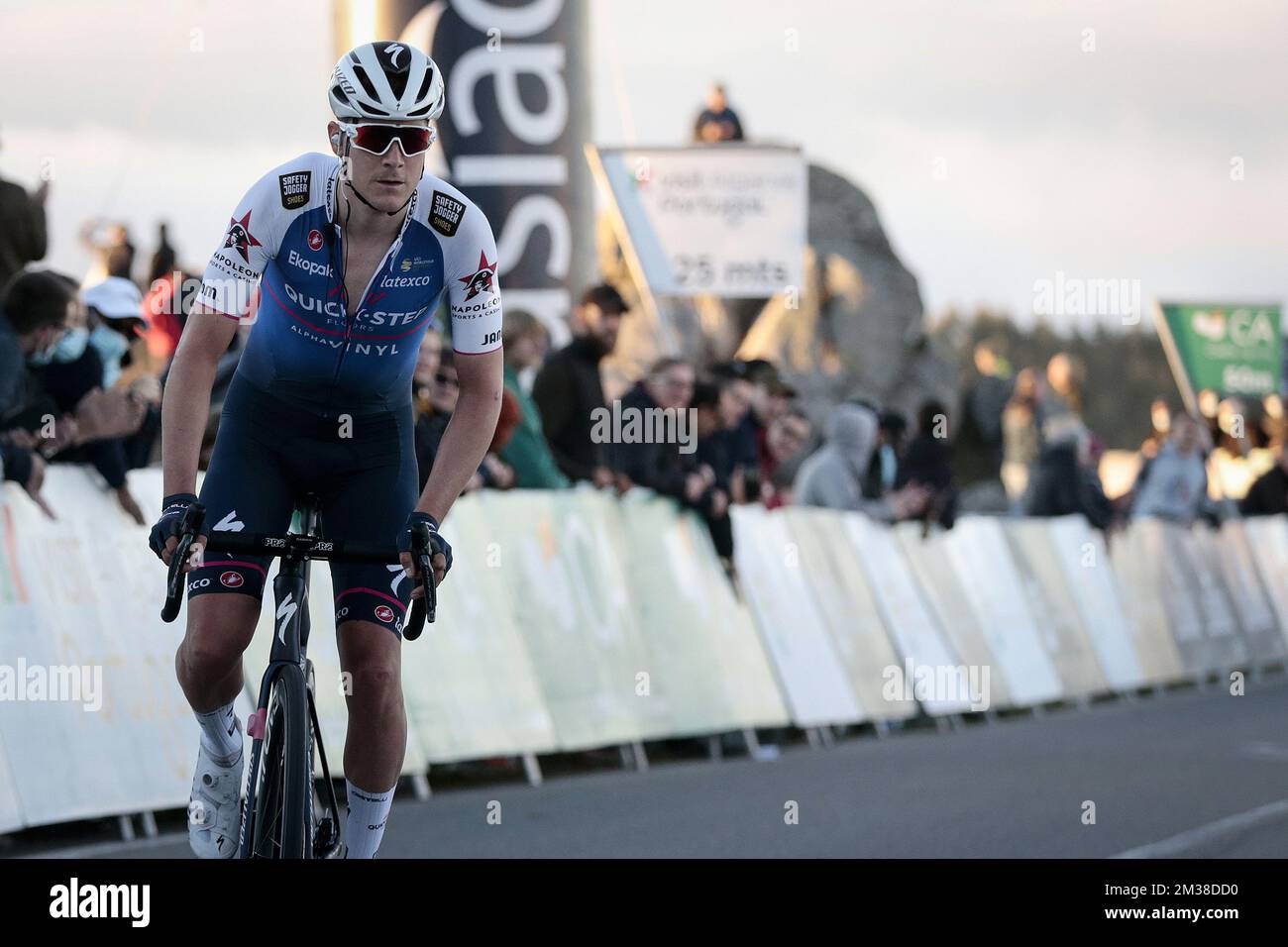 Belgian Louis Vervaeke of Quick-Step Alpha Vinyl crosses the finish ...