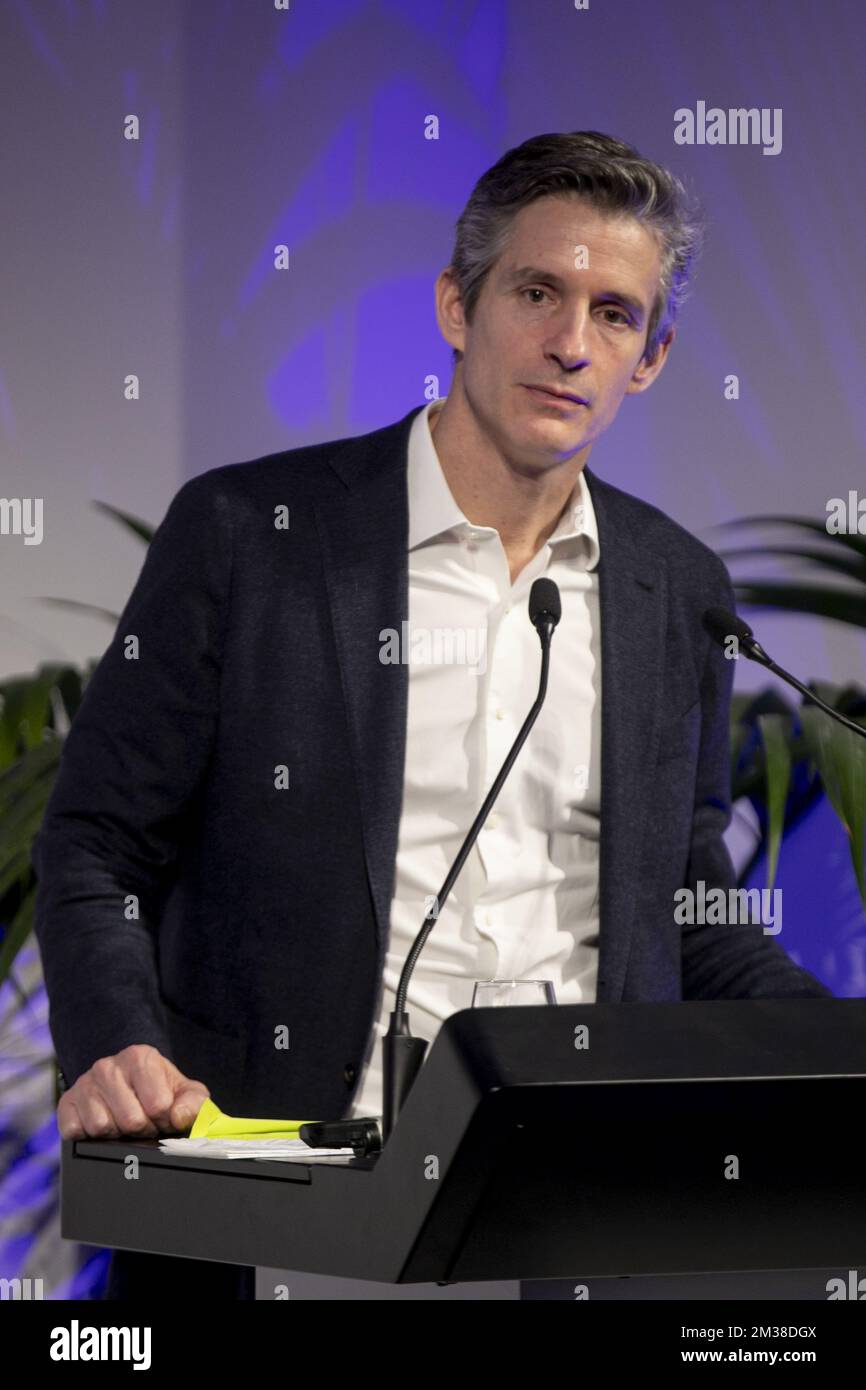 Proximus CEO Guillaume Boutin pictured during a press conference to ...