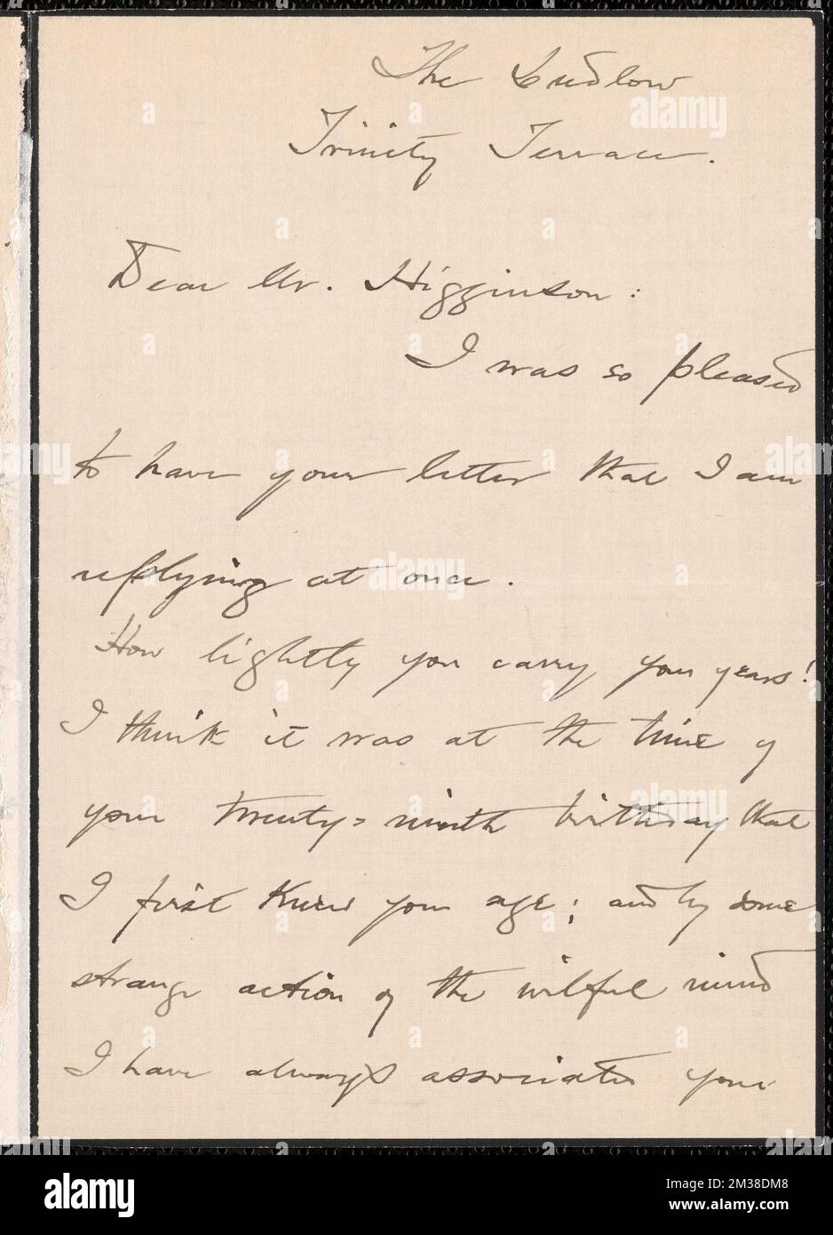 Harriet Elizabeth Prescott Spofford autograph letter signed to Thomas ...
