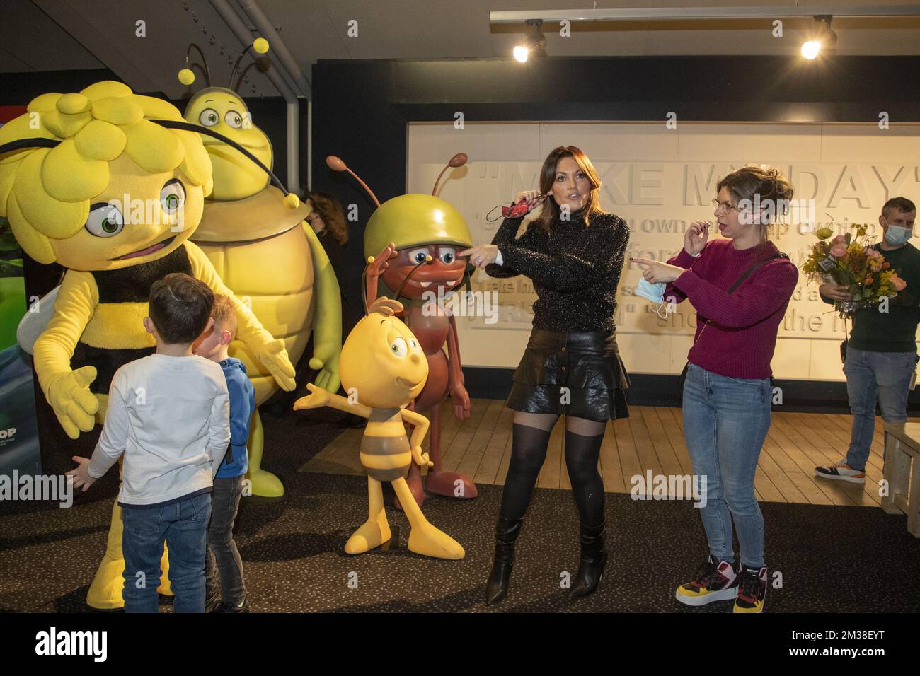 Belle Perez (C) pictured during the premiere of the 'Maya the Bee: The ...