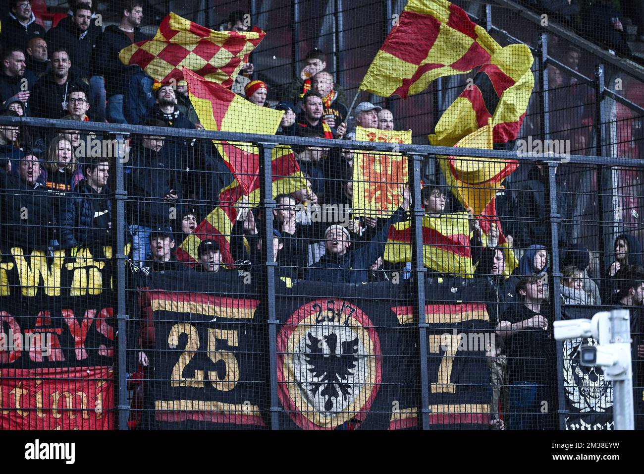 Mechelen's fans attend a soccer match between Royal Antwerp FC and KV ...