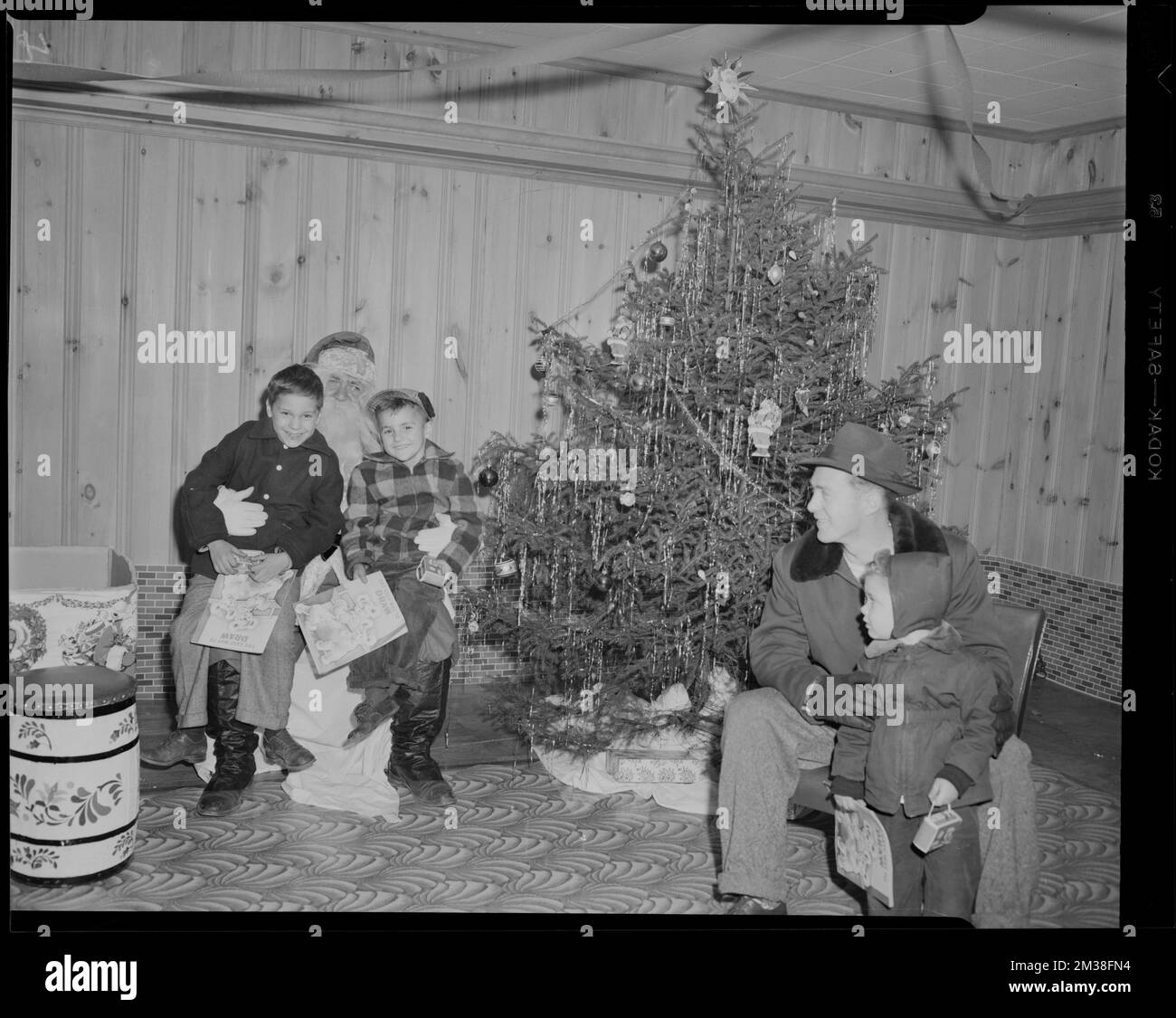 Harry Amos , Children, Christmas trees, Santa Claus. Leon Abdalian ...