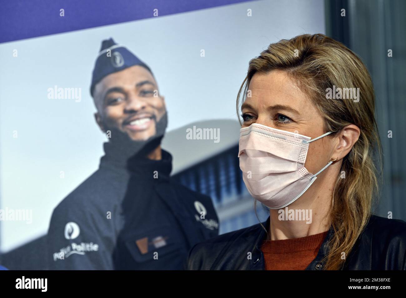 Minister of Interior Annelies Verlinden pictured during a press ...