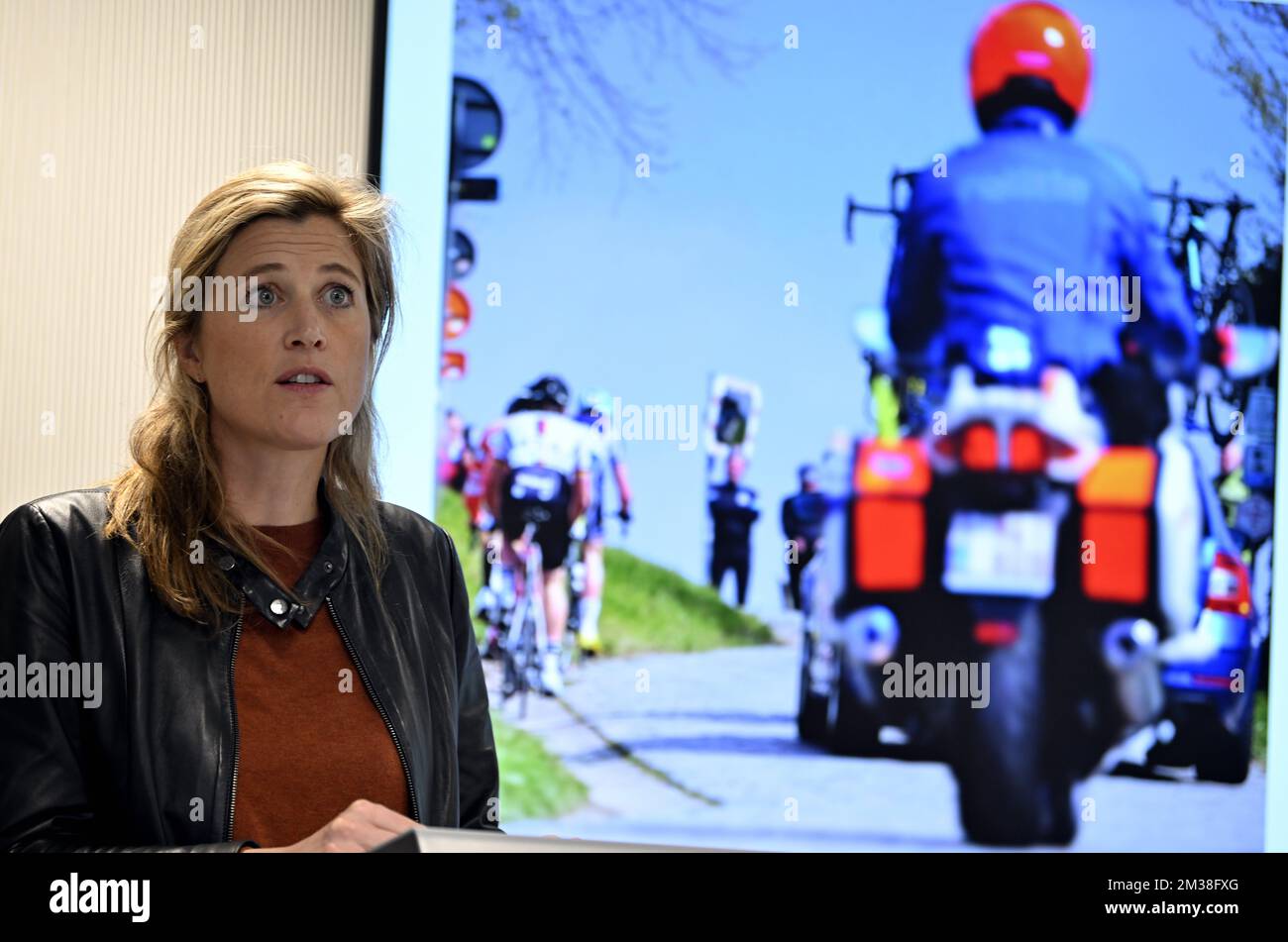 Minister of Interior Annelies Verlinden pictured during a press ...