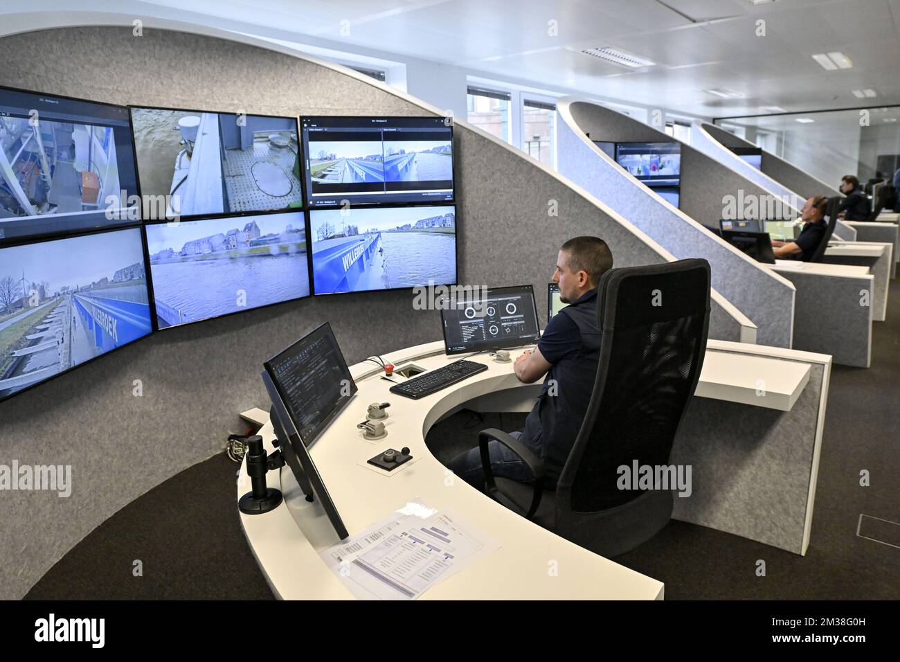 Illustration picture shows a captain operating a semi autonomic ship ...