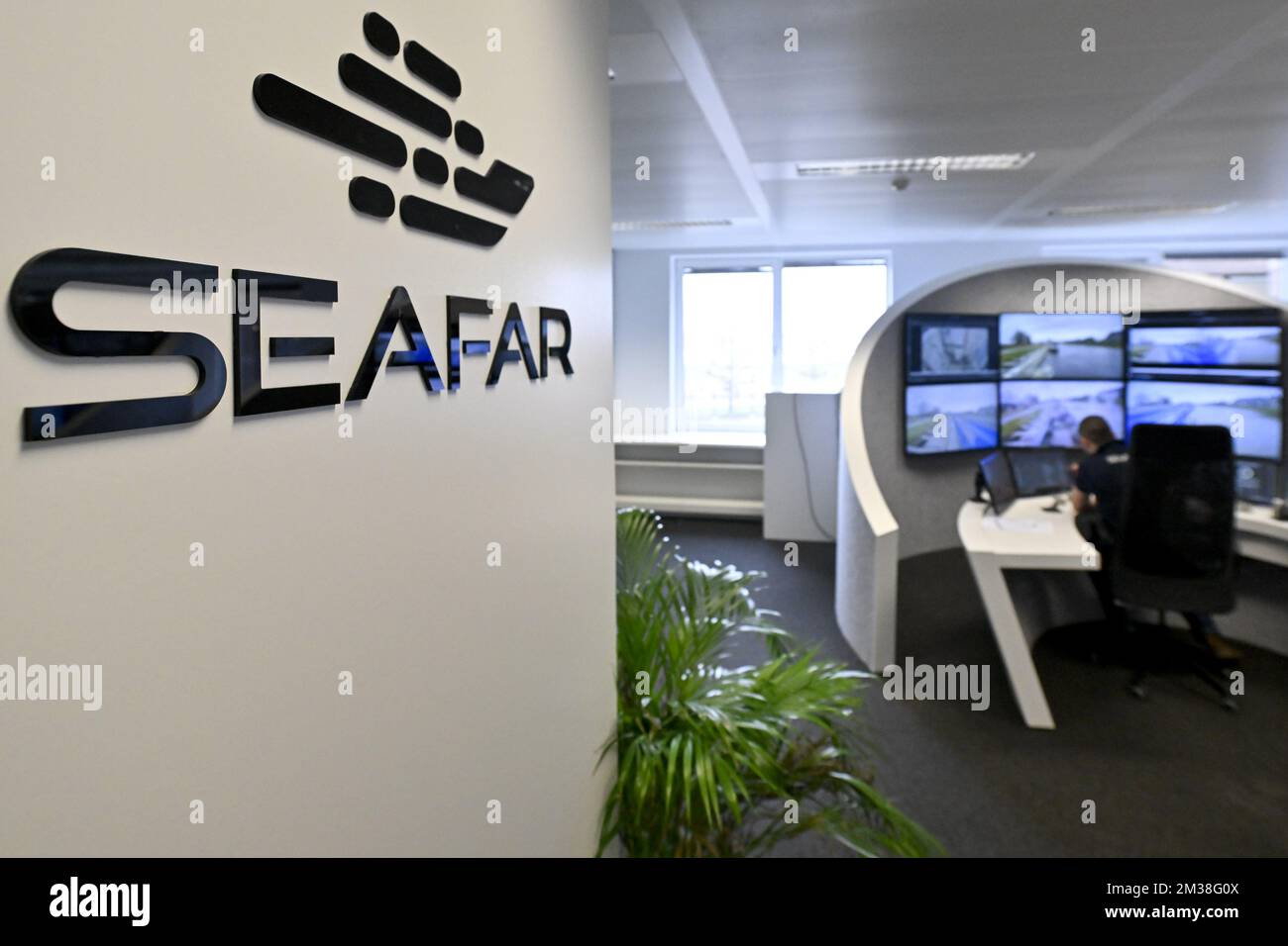 Illustration picture shows a captain operating a semi autonomic ship ...