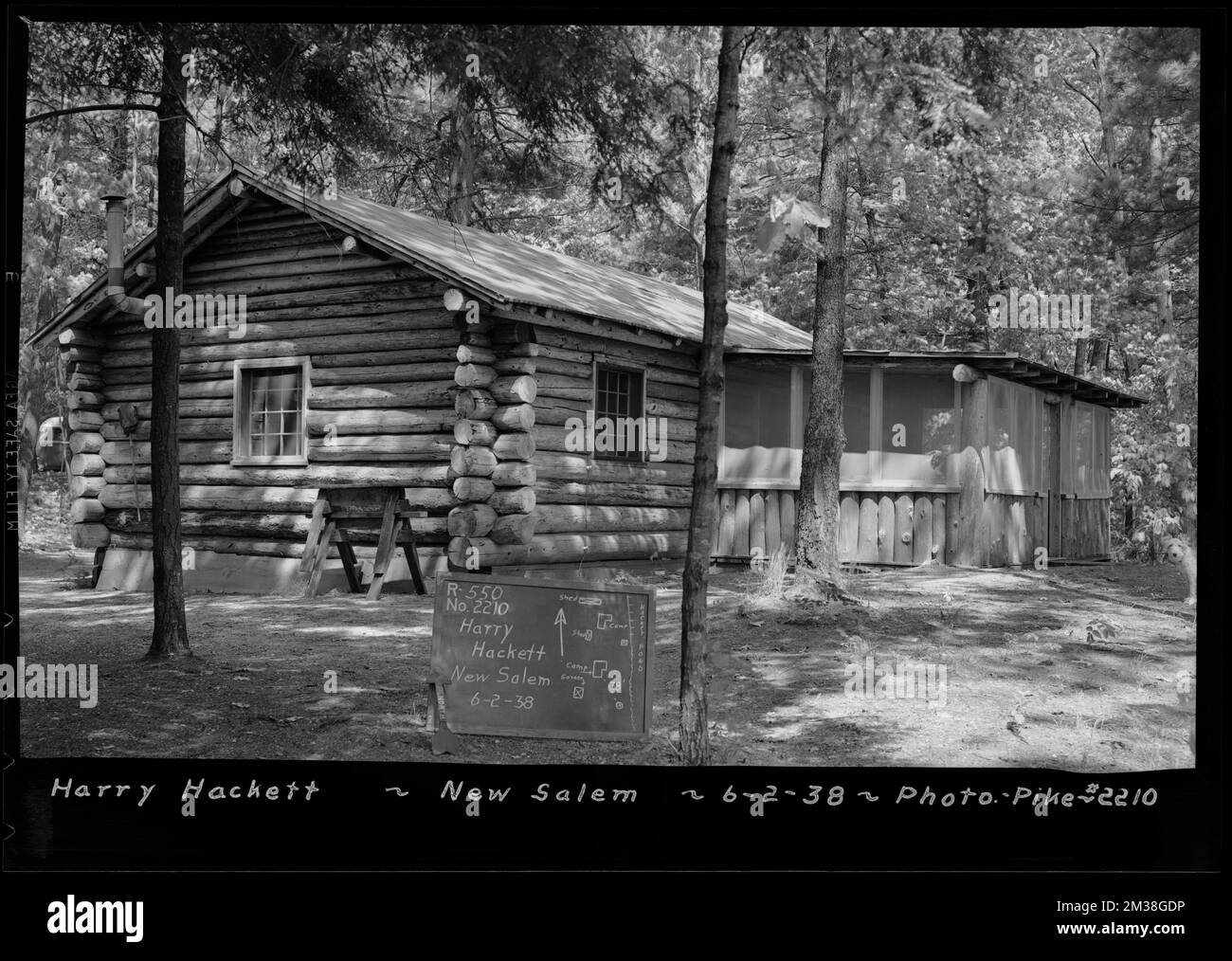 Harry Hackett, log cabin, New Salem, Mass., June 2, 1938 : Parcel no ...