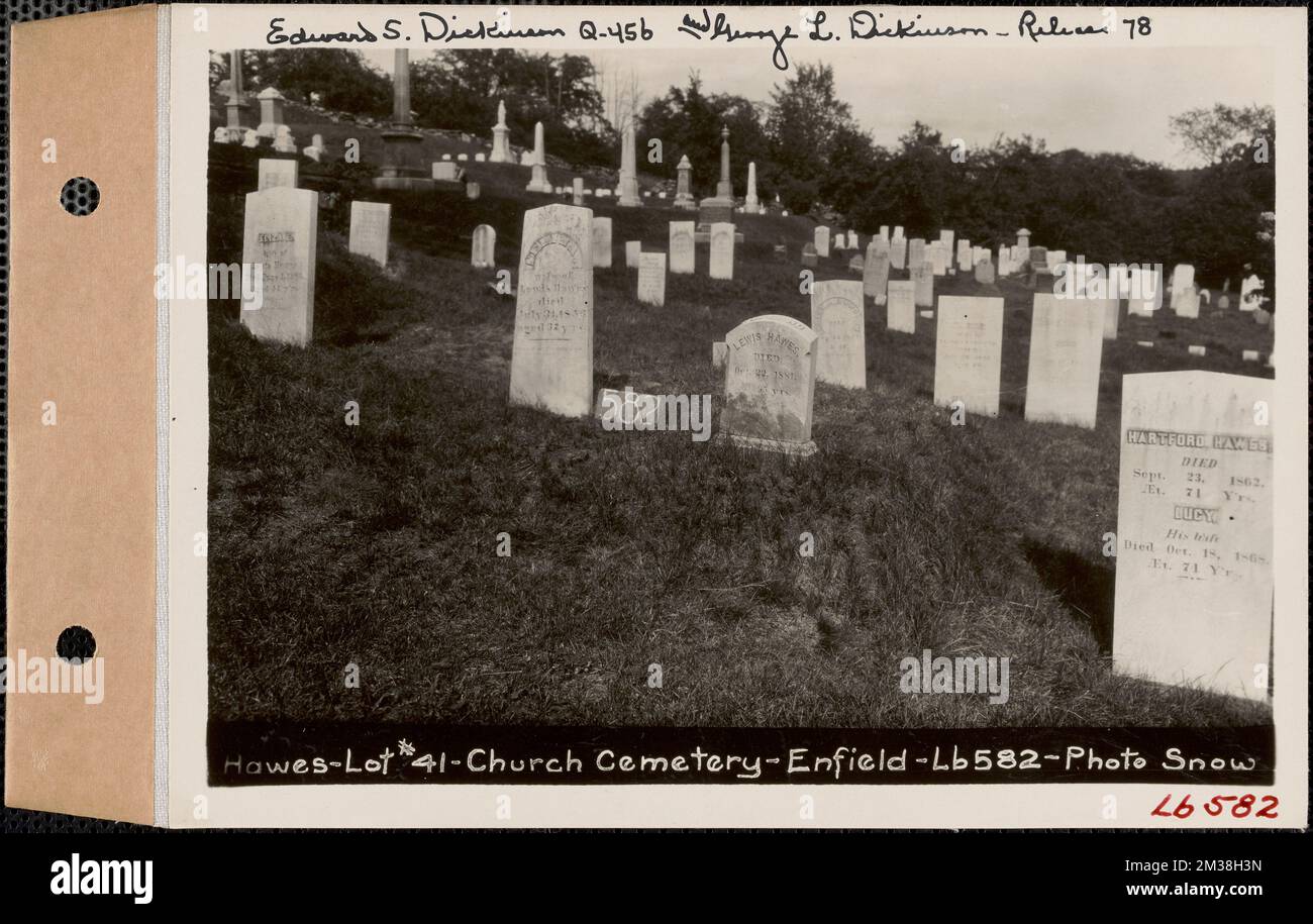 Hartford Hawes, Church Cemetery, lot 41, Enfield, Mass., ca. 1930-1931 ...