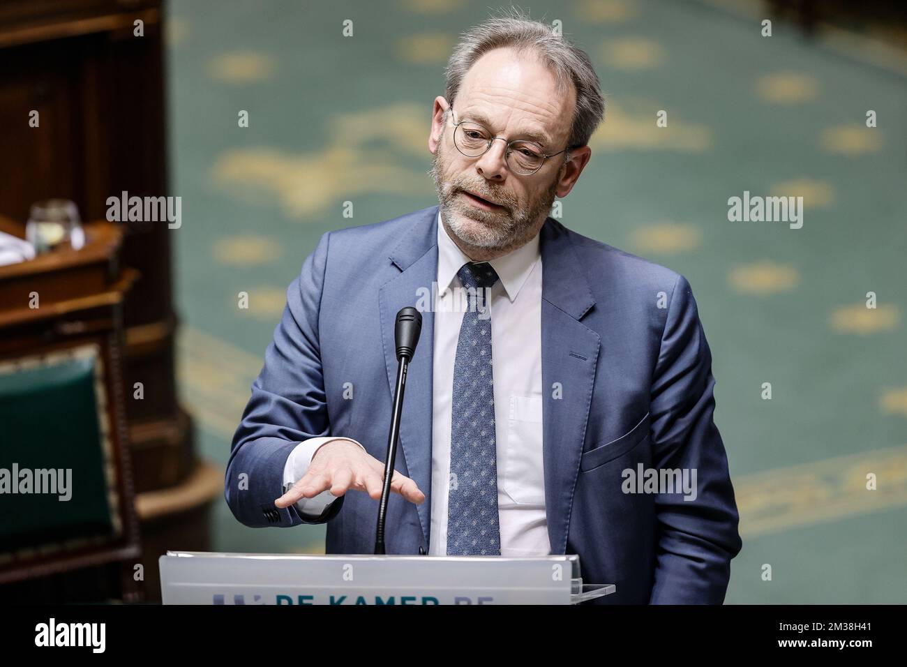 N-VA's Peter De Roover pictured during a plenary session of the Chamber ...