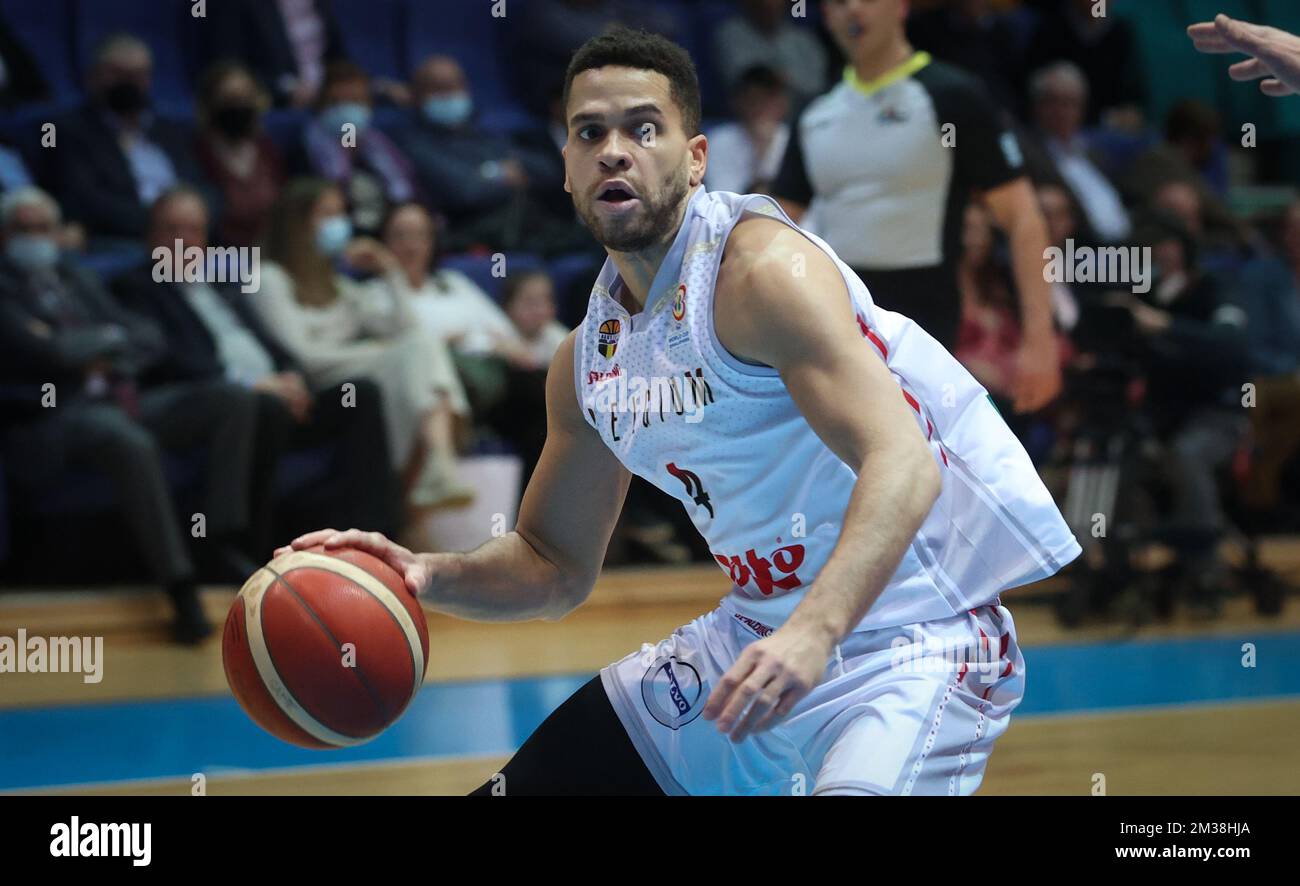 Belgium's Emmanuel Lecomte pictured in action during a match between ...