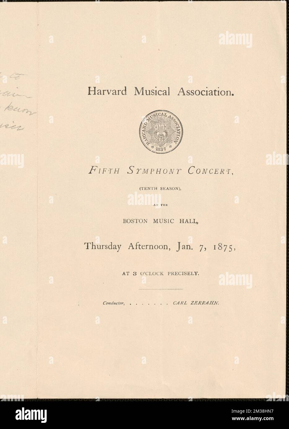 Harvard Musical Association, fifth symphony concert, (tenth season,) at ...