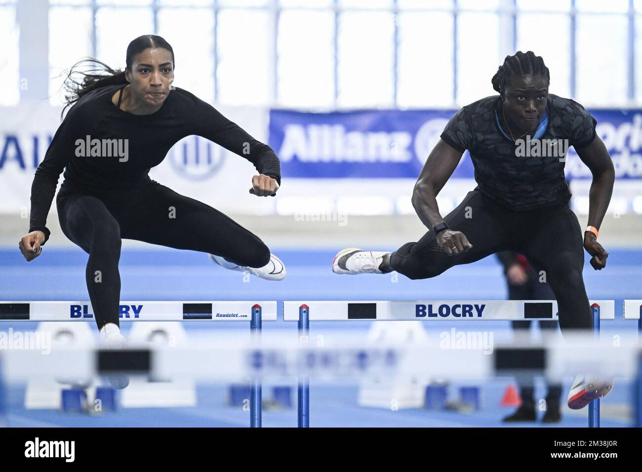 Belgian Nafissatou Nafi Thiam and Belgian Anne Zagre pictured in action ...