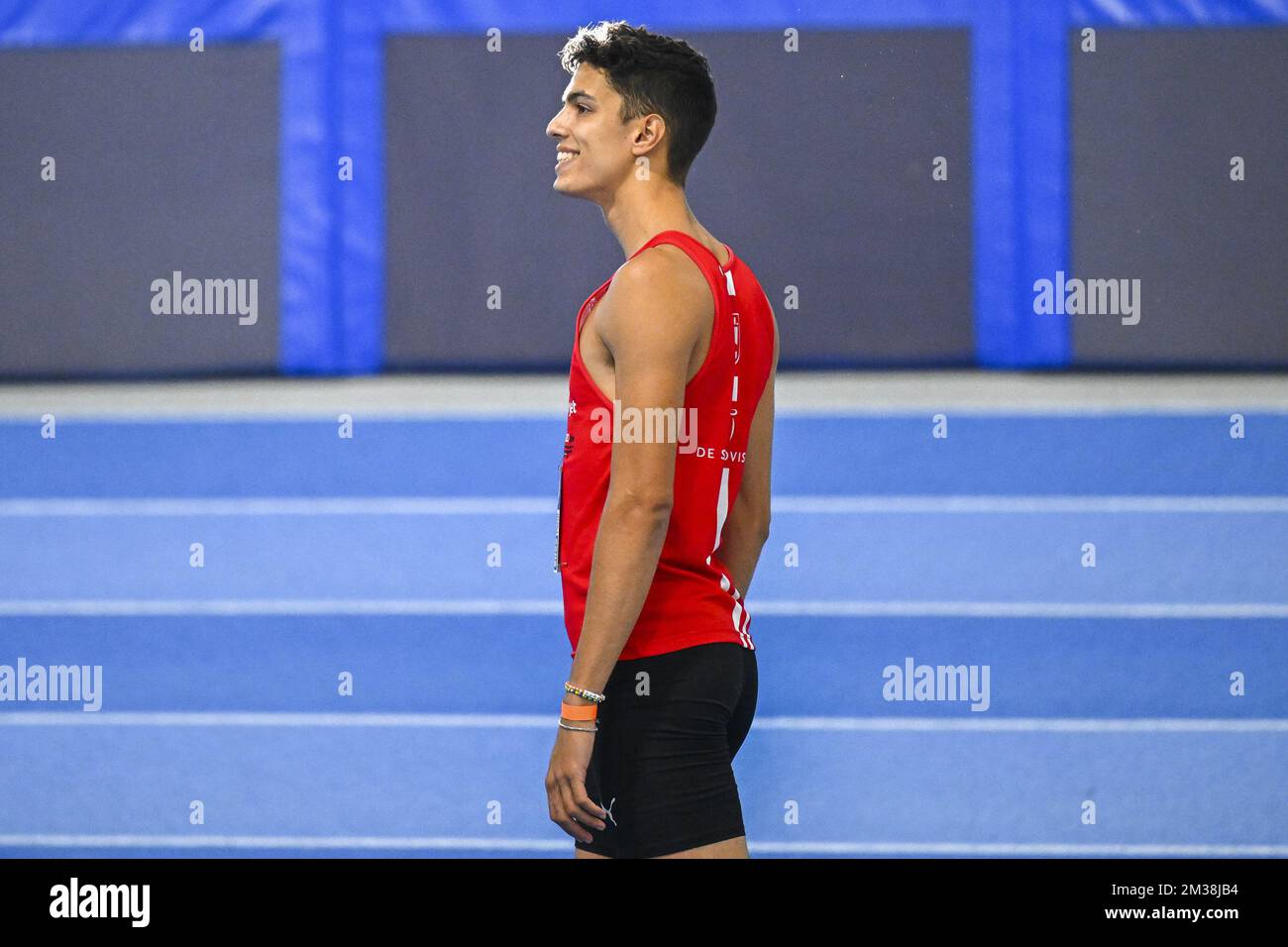 Belgian Jonathan Sacoor pictured during the Belgian indoor athletics ...