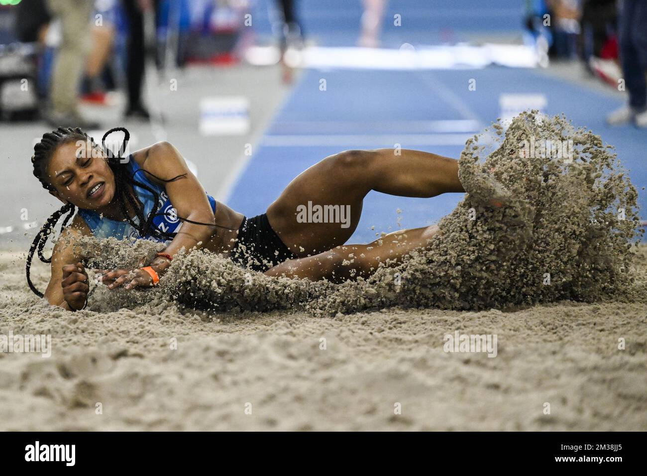 Rachel Ombeni pictured in action during the Belgian indoor athletics ...