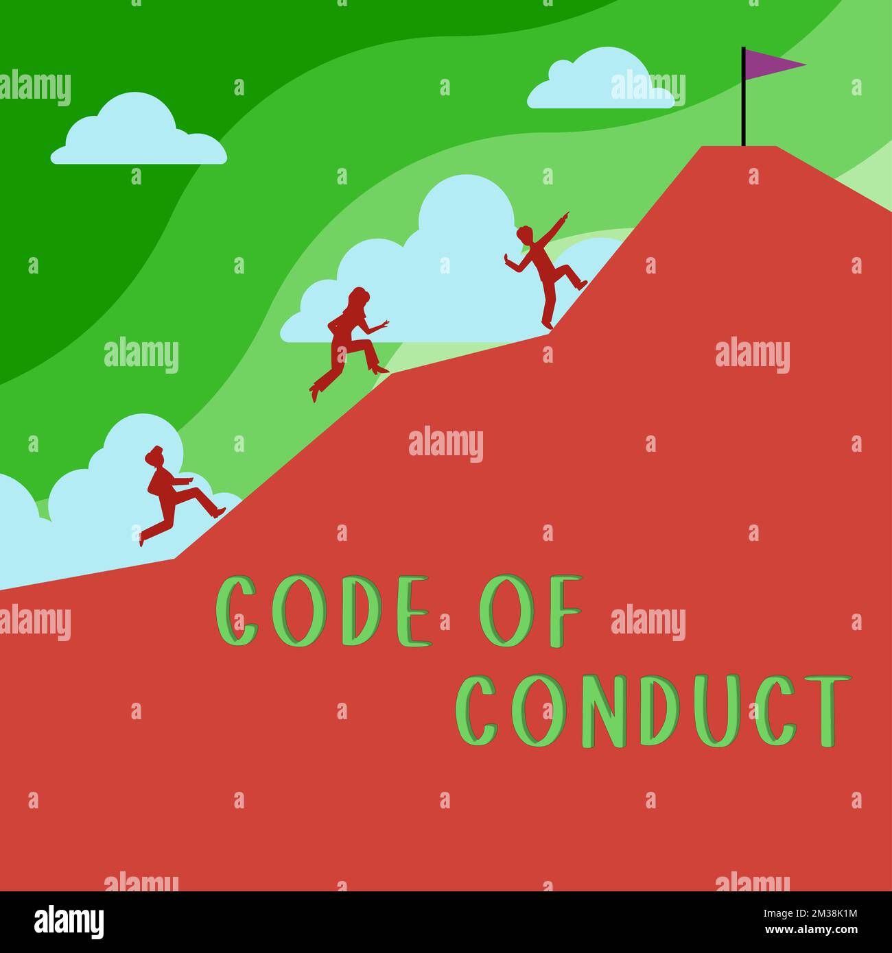 Text caption presenting Code Of Conduct. Business idea Ethics rules ...