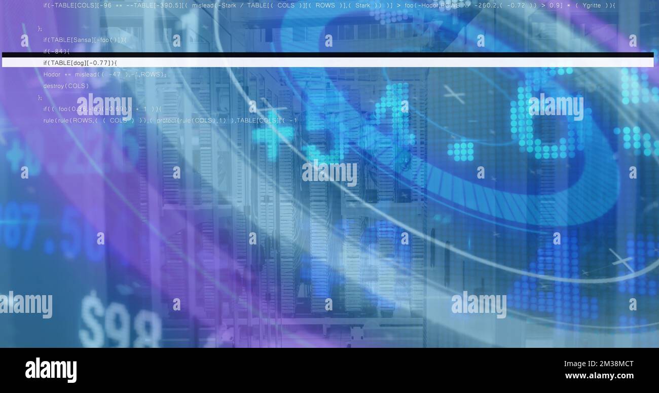 Image of binary code over background in globe and mid. Global medicine ...