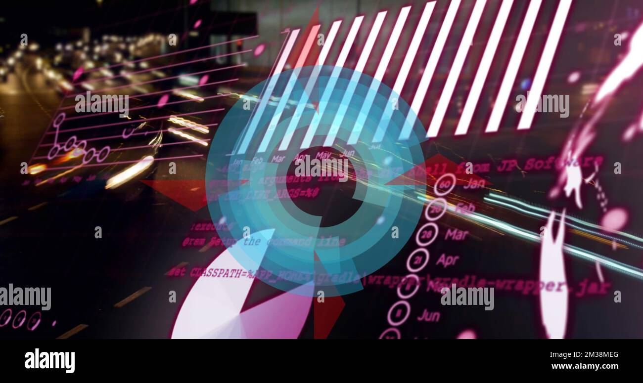 Image of scope scanning and data processing over globe. Business data processing connection ...