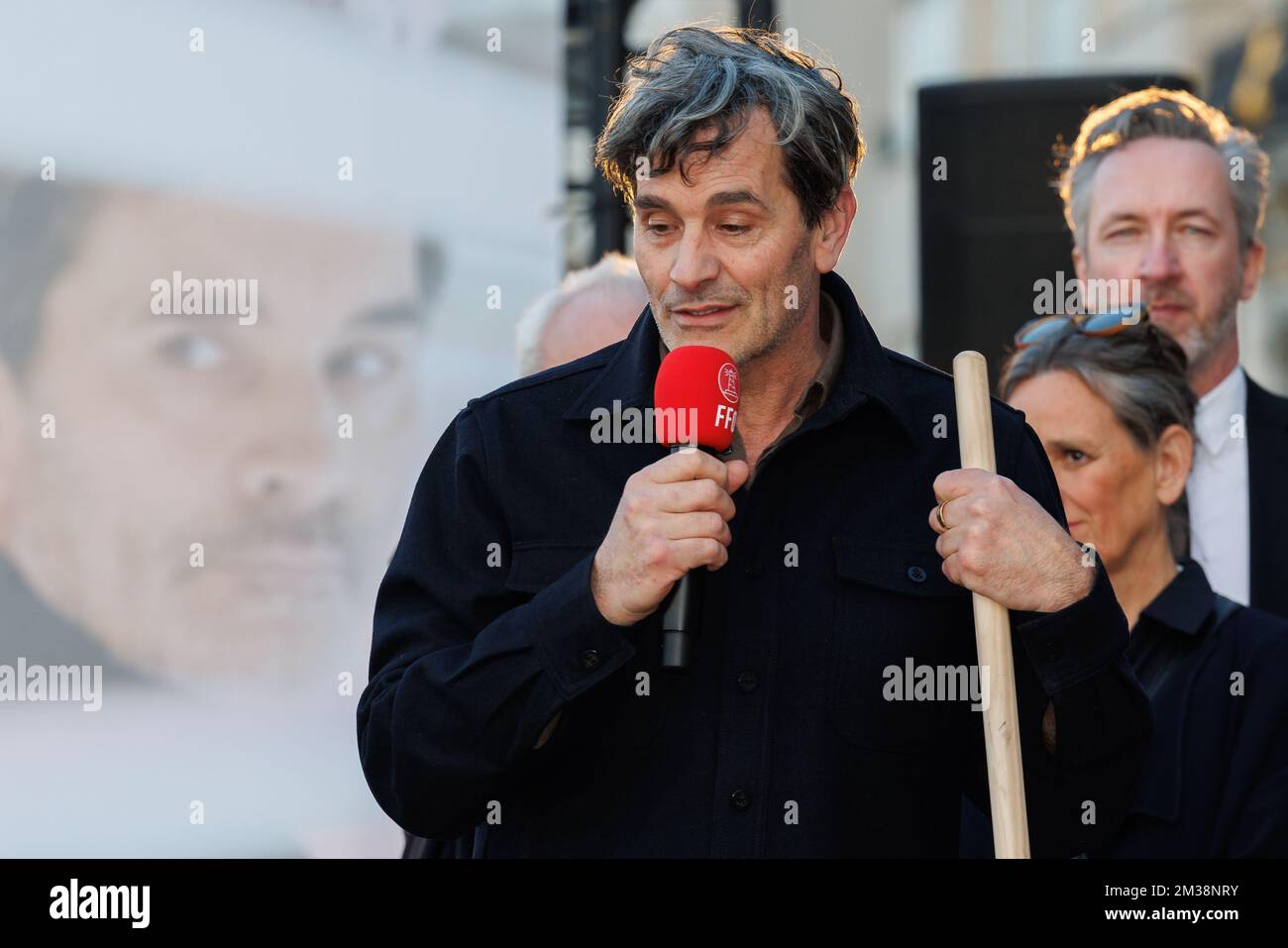 actor Koen De Bouw pictured during a star laying ceremony with the cast ...