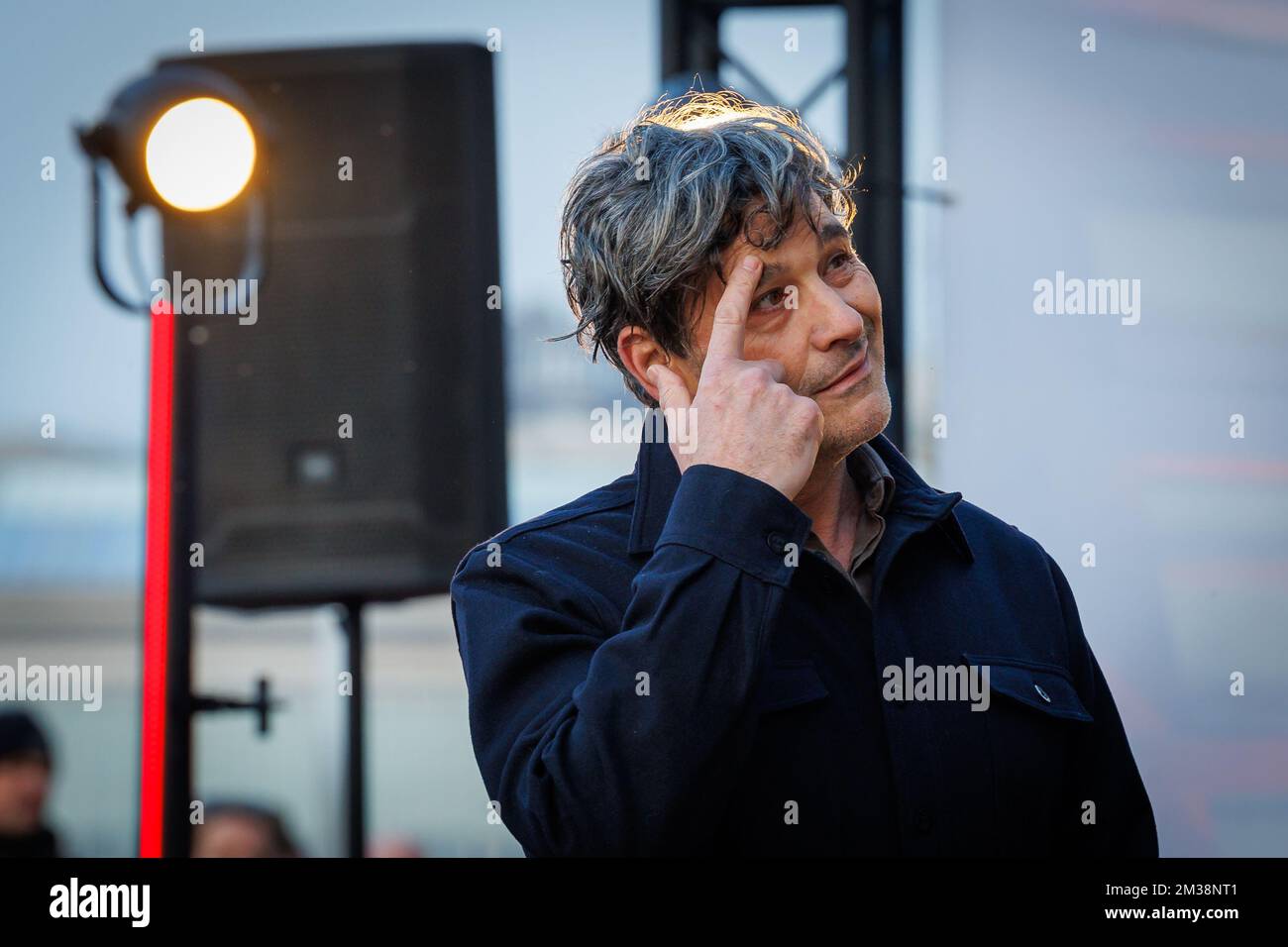 actor Koen De Bouw pictured during a star laying ceremony with the cast ...