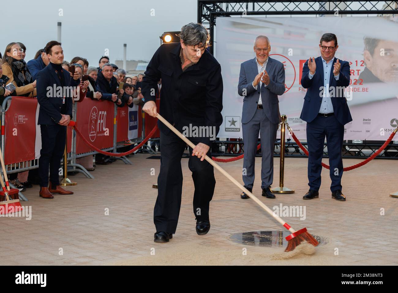 actor Koen De Bouw pictured during a star laying ceremony with the cast ...