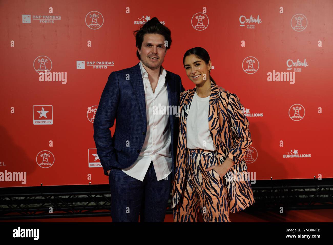 Actress Kim Van Oncen and her husband Niels De Jonck pictured during ...