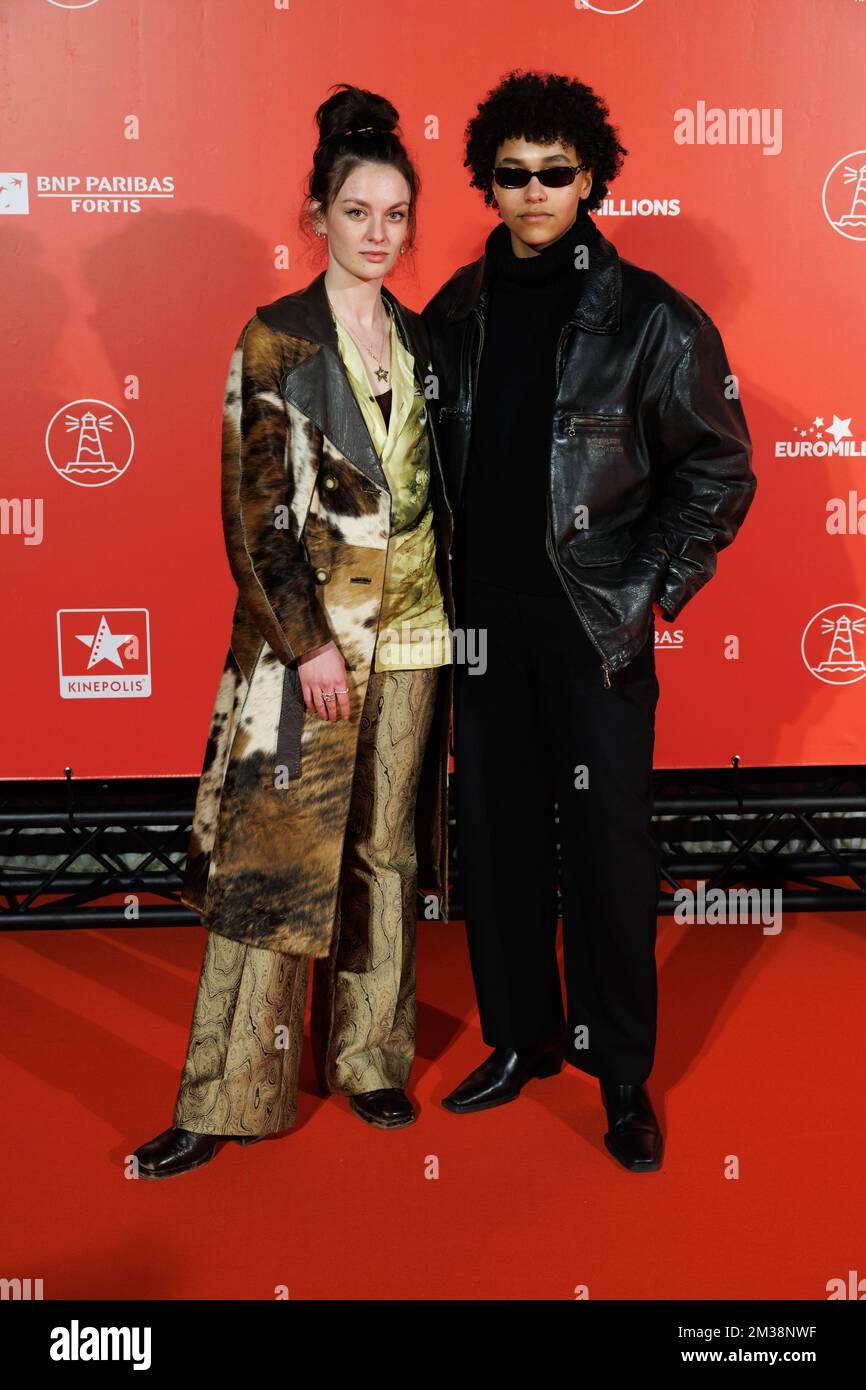 actress Violet Braeckman (L) and a friend pictured during the opening ...