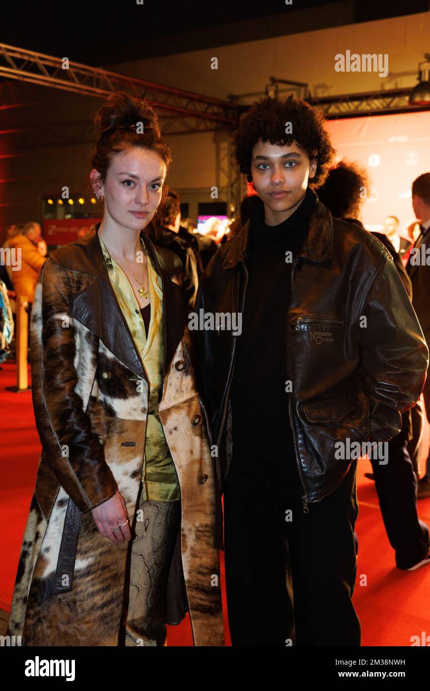actress Violet Braeckman (L) and a friend pictured during the opening ...