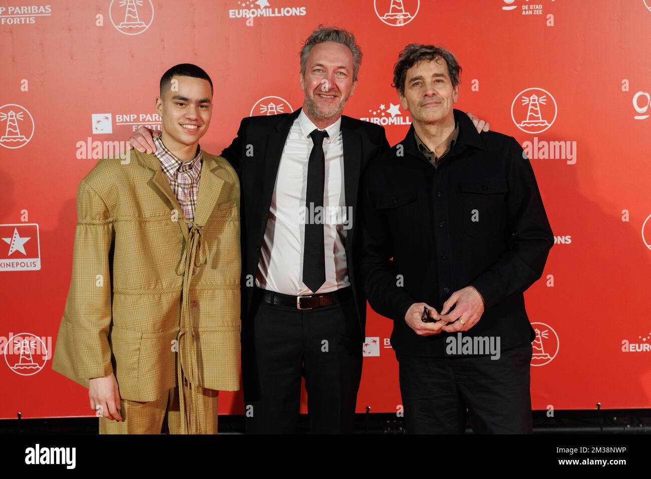 actor Noa Tambwe Kabati, director Peter Monsaert and actor Koen De Bouw ...