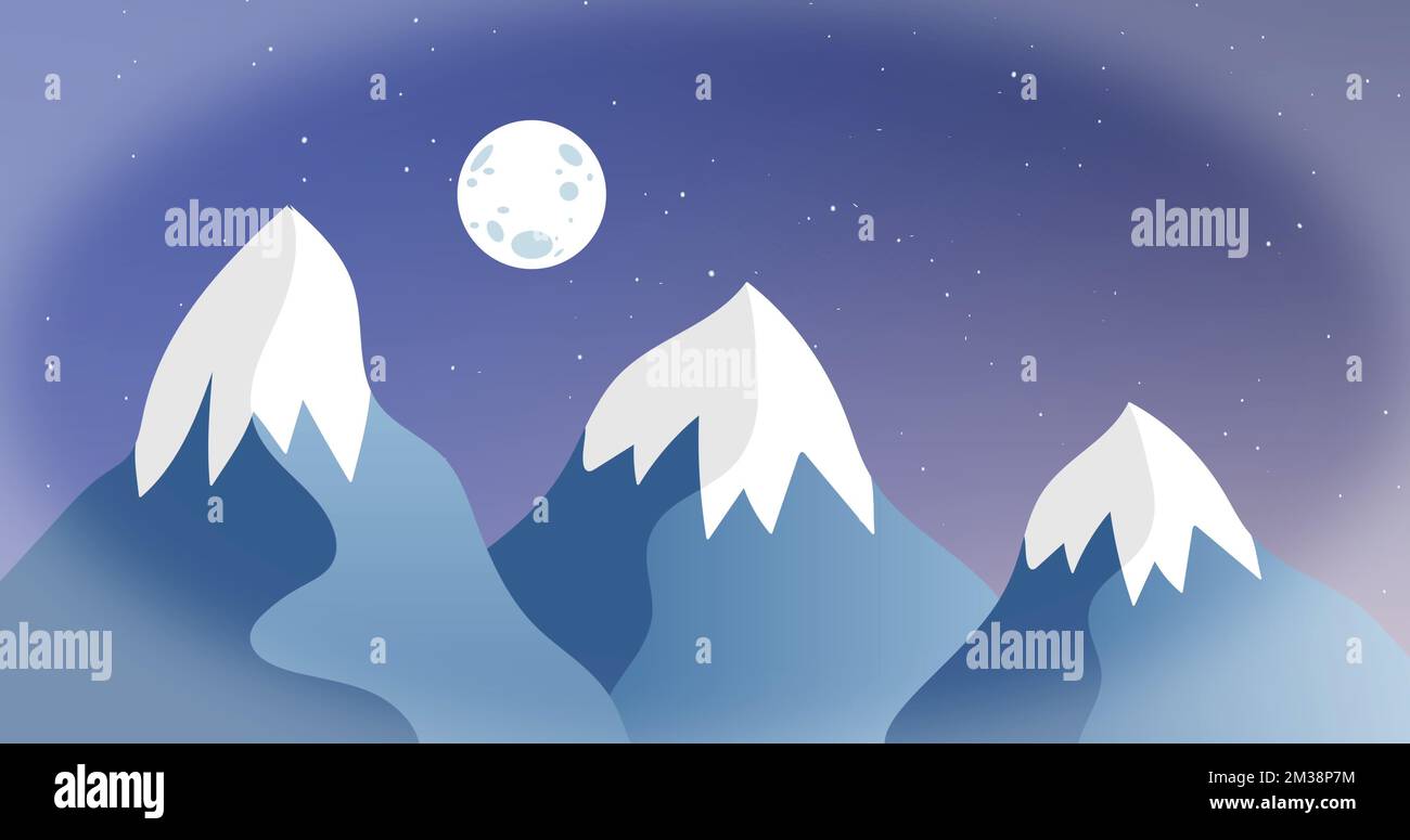 Composition of snow falling over winter landscape. Christmas, tradition ...