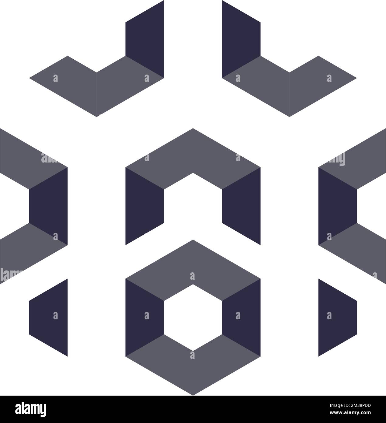 Hexagonal Triangles Logo illusion generative pattern illustration Stock ...