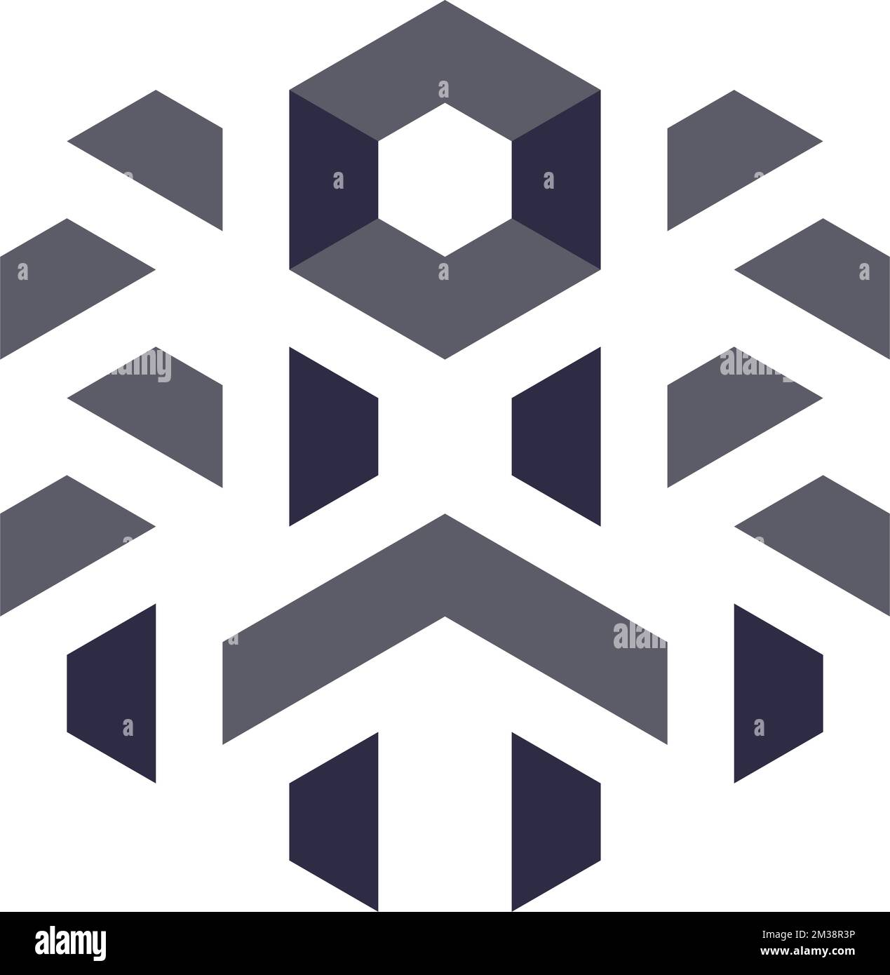 Hexagonal Triangles Logo illusion generative pattern illustration Stock ...