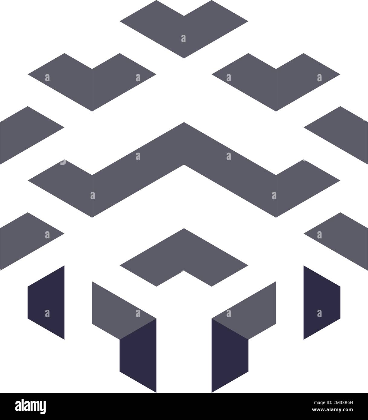 Hexagonal Triangles Logo illusion generative pattern illustration Stock ...