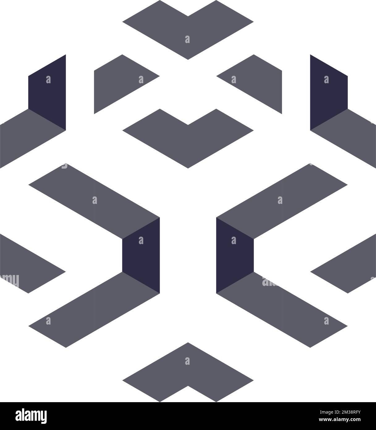 Hexagonal Triangles Logo illusion generative pattern illustration Stock ...