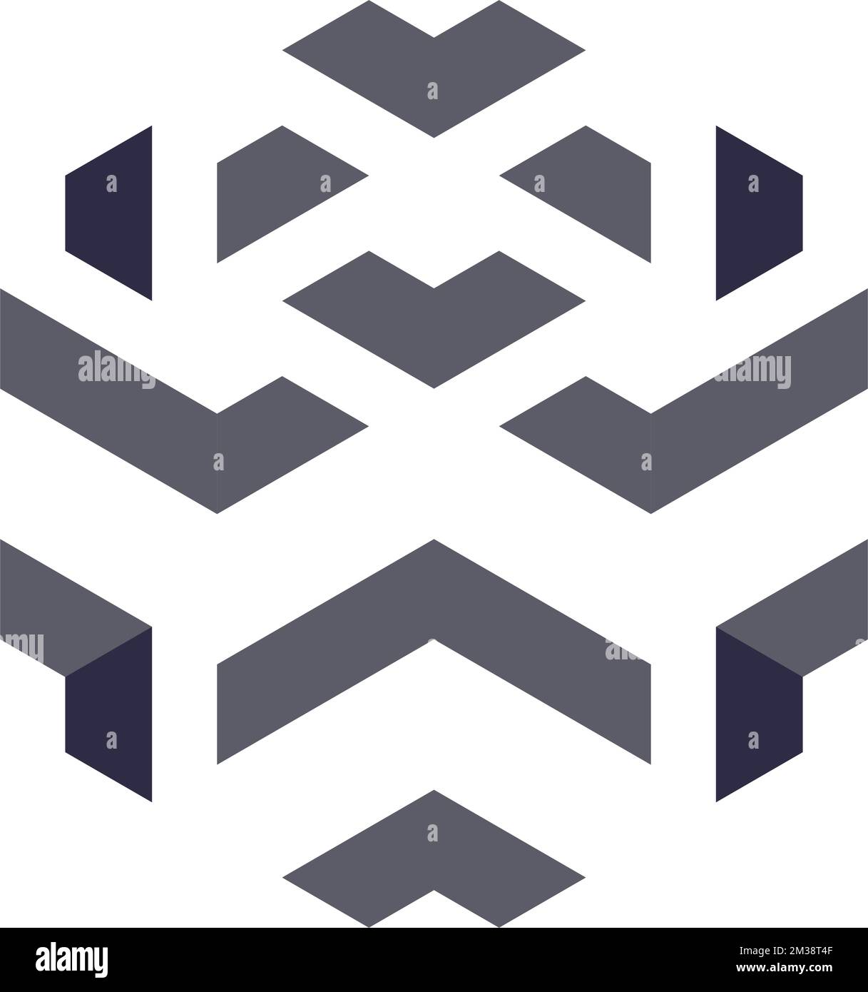 Hexagonal Triangles Logo illusion generative pattern illustration Stock ...