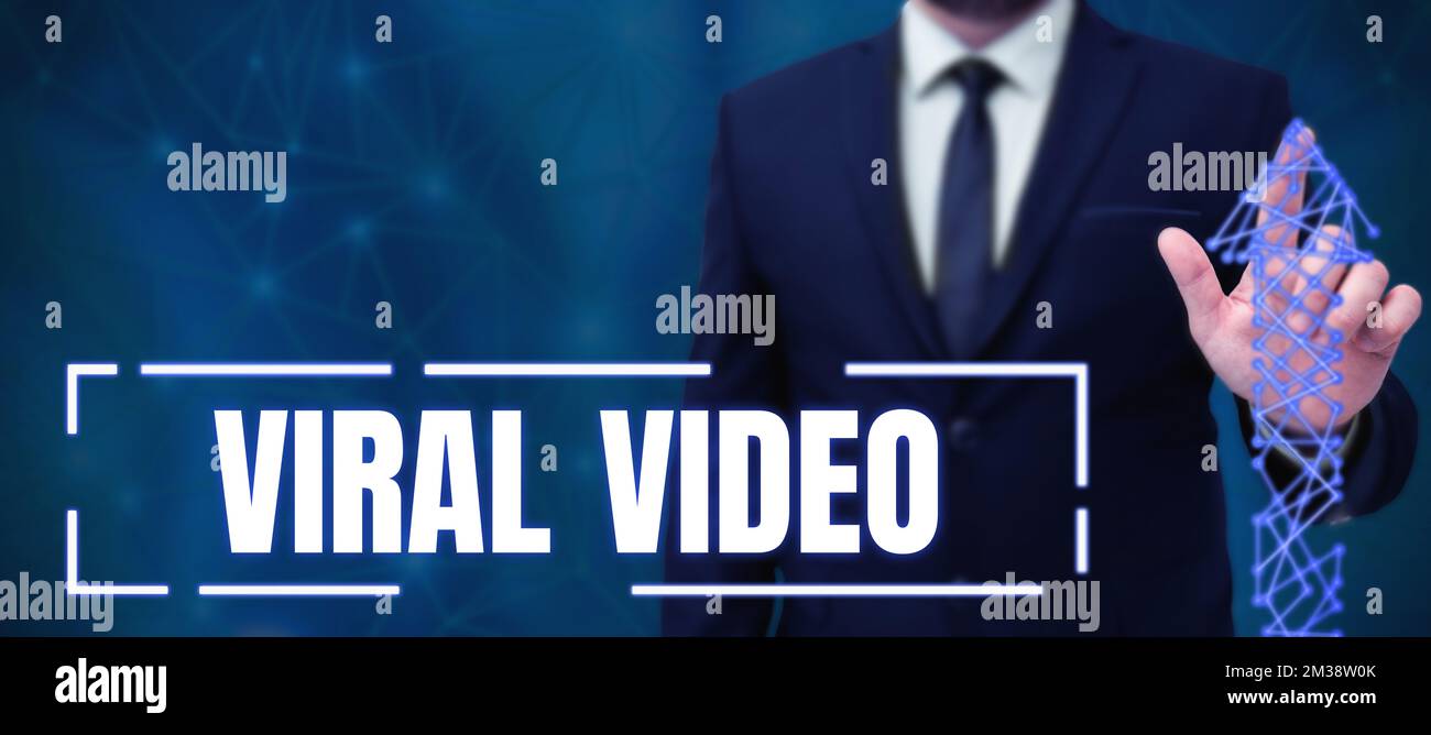 Conceptual display Viral Video. Word Written on the video that becomes ...
