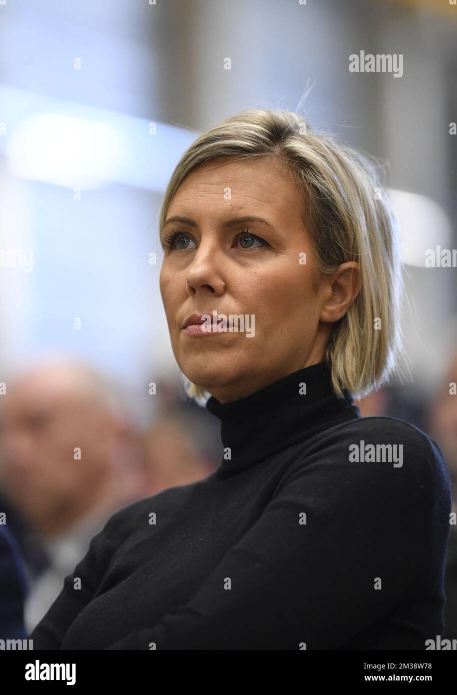 Defence minister Ludivine Dedonder pictured during the inauguration ...