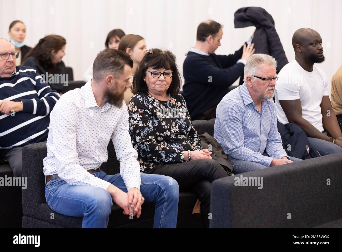 Parents of the victim pictured during the first day of the assizes ...