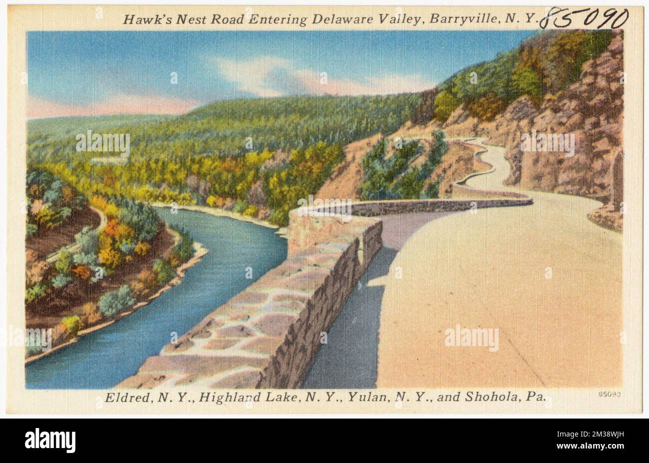 Hawk's Nest Road entering Delaware Valley, Barryville, N. Y. Eldred, N ...