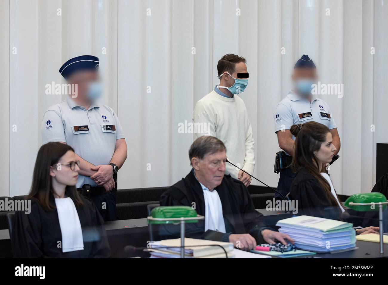 The accused Dennis Peeters pictured during the first day of the assizes ...