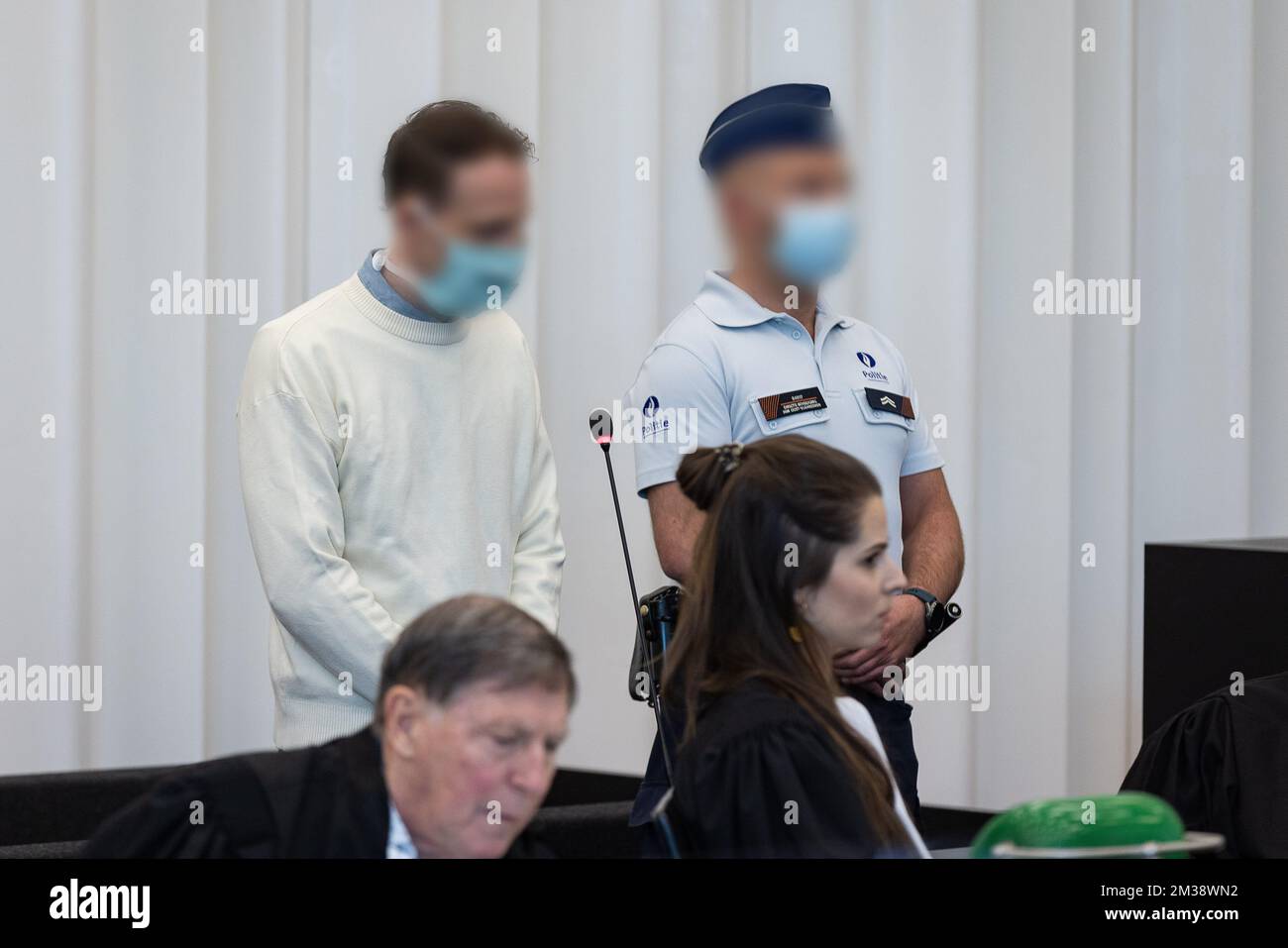 The accused Dennis Peeters pictured during the first day of the assizes ...