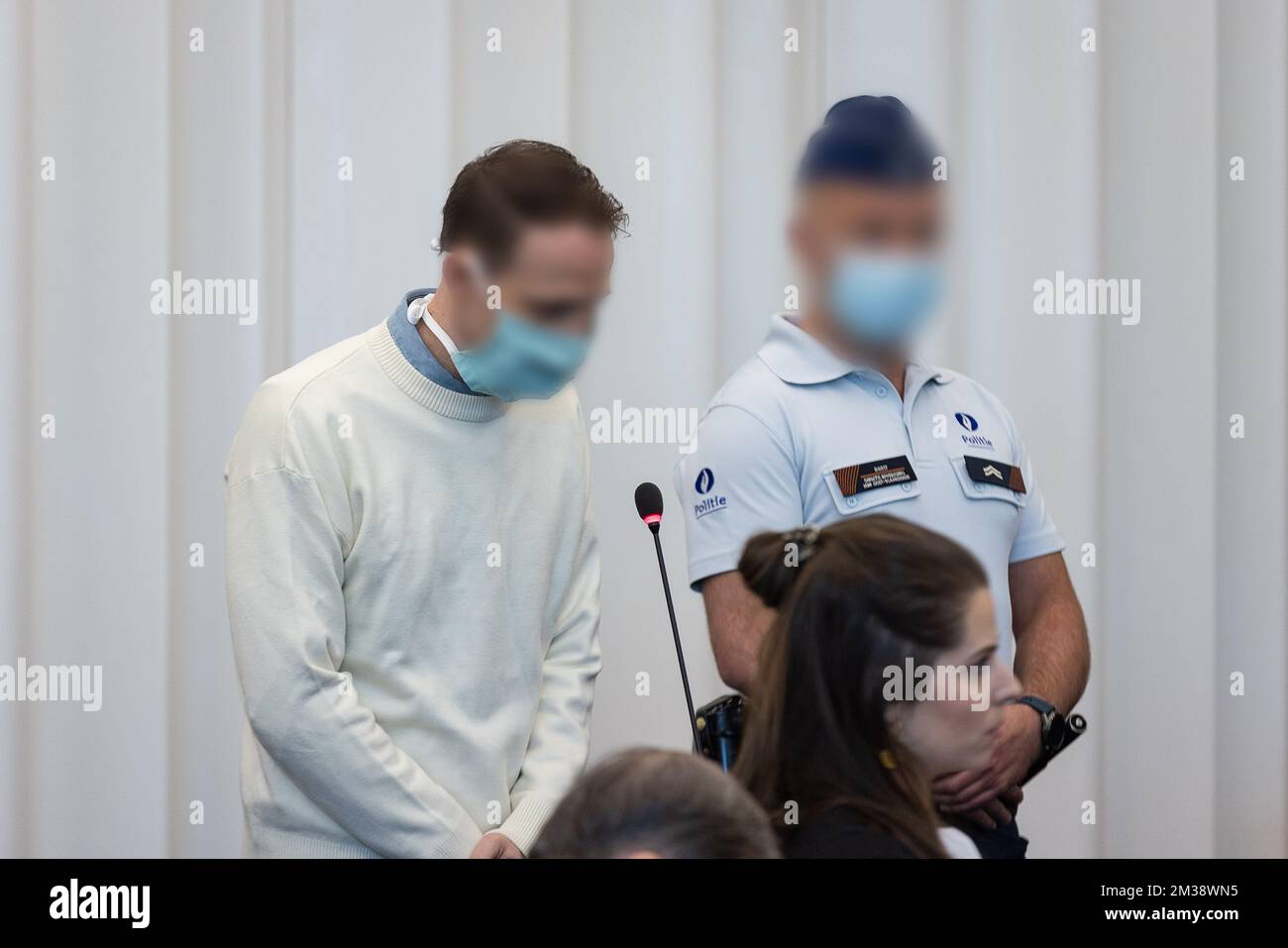 The accused Dennis Peeters pictured during the first day of the assizes ...