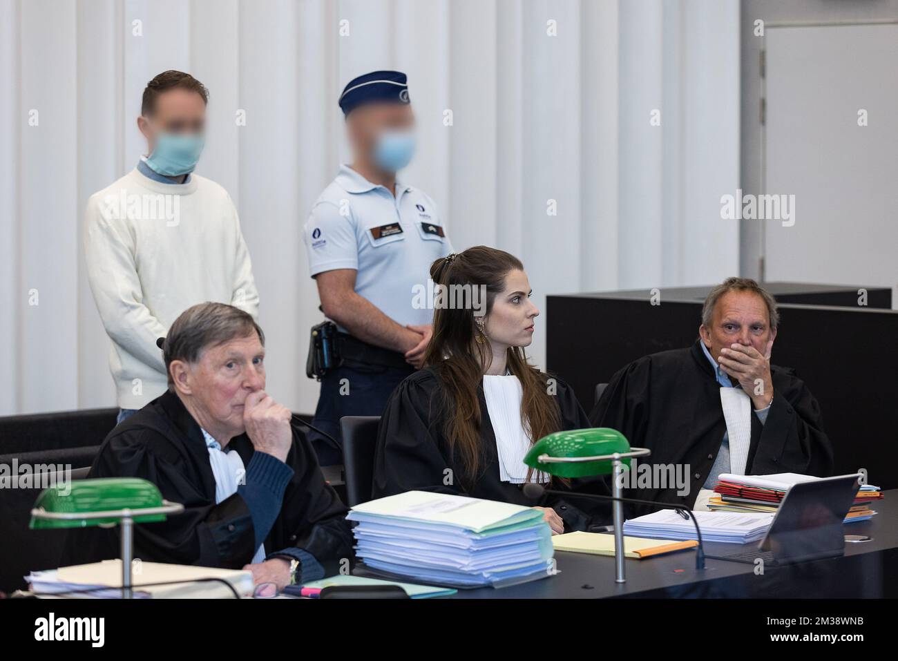 The accused Dennis Peeters pictured during the first day of the assizes ...