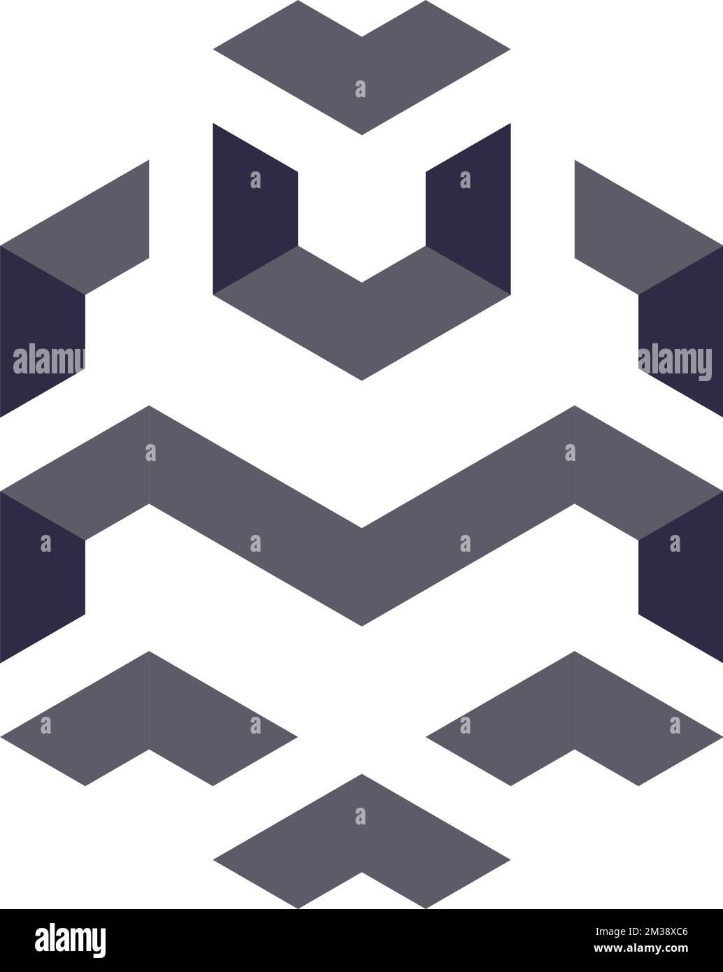 Hexagonal Triangles Logo illusion generative pattern illustration Stock ...