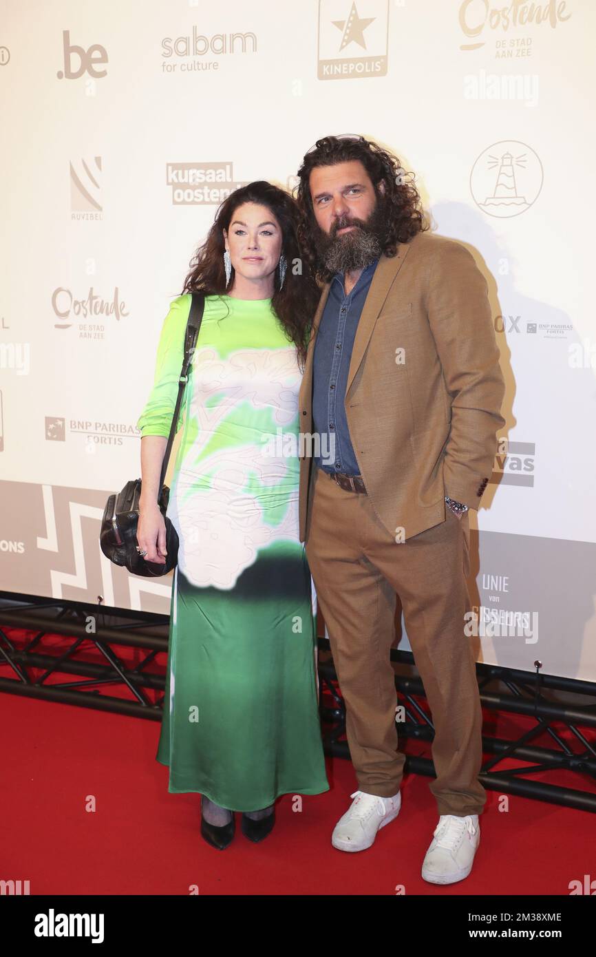actress Ini Massez and her husband Geert pictured during the award ceremony of the 'Ensors ...