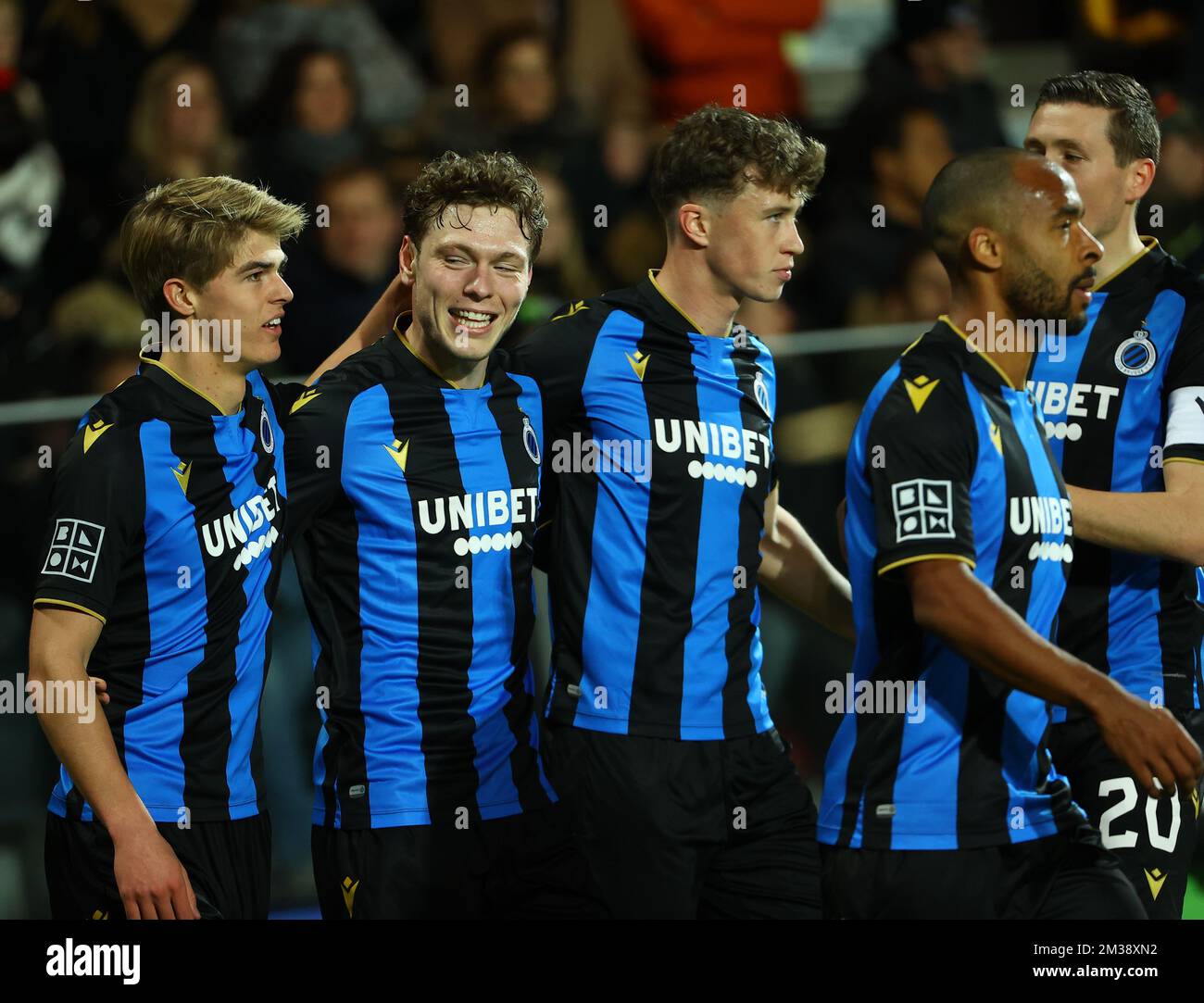 Club's Andreas Skov Olsen celebrates after scoring during a soccer ...
