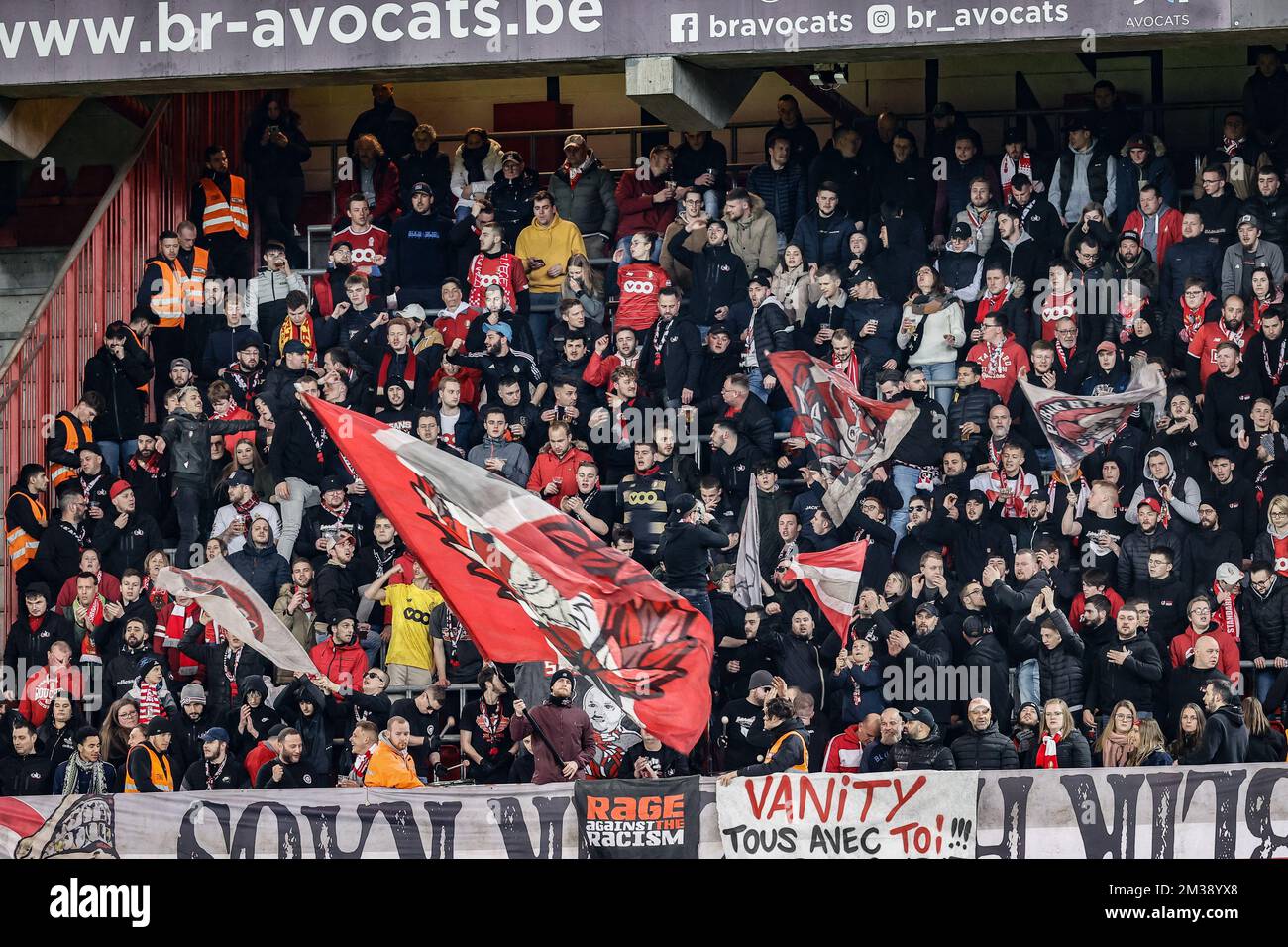 Standard's supporters pictured during a soccer match between Standard ...