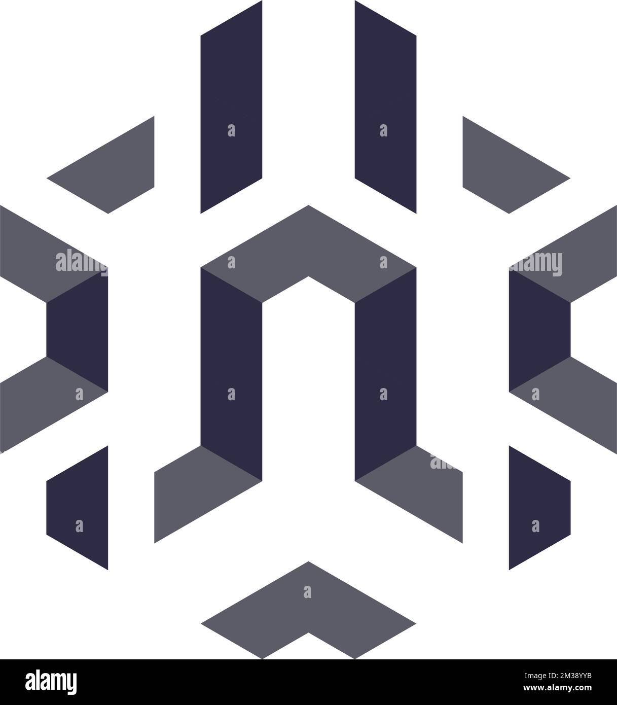 Hexagonal Triangles Logo illusion generative pattern illustration Stock ...