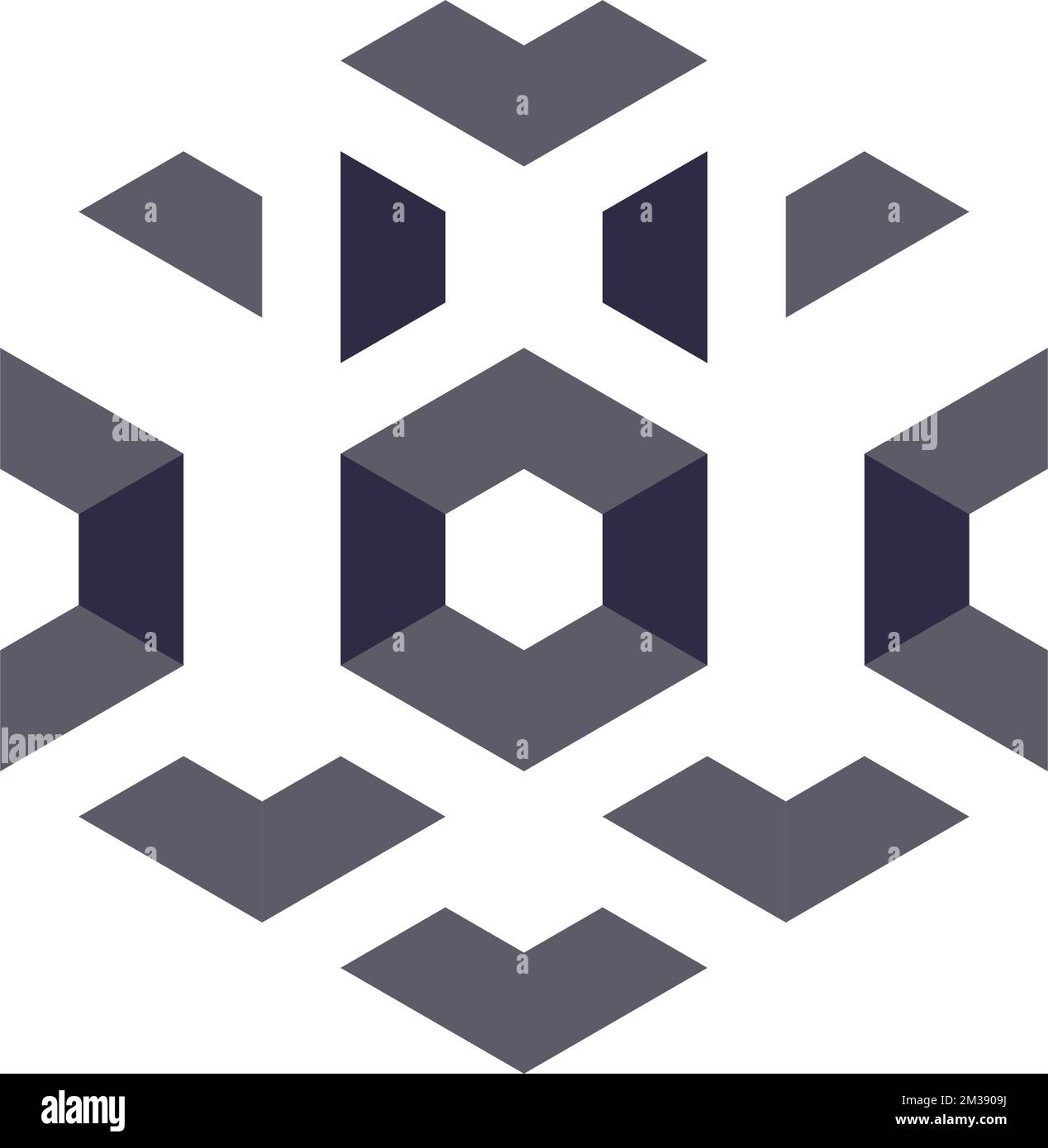 Hexagonal Triangles Logo illusion generative pattern illustration Stock ...