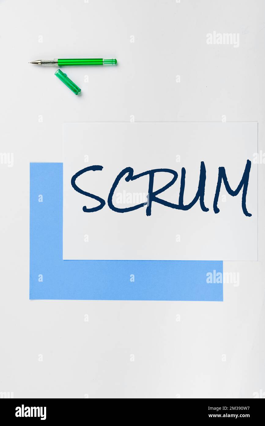 Text showing inspiration Scrum. Concept meaning handwriting as distinct ...