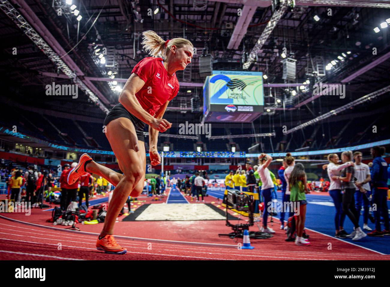 Belgian Hanne Claes pictured in action during a training session at the ...